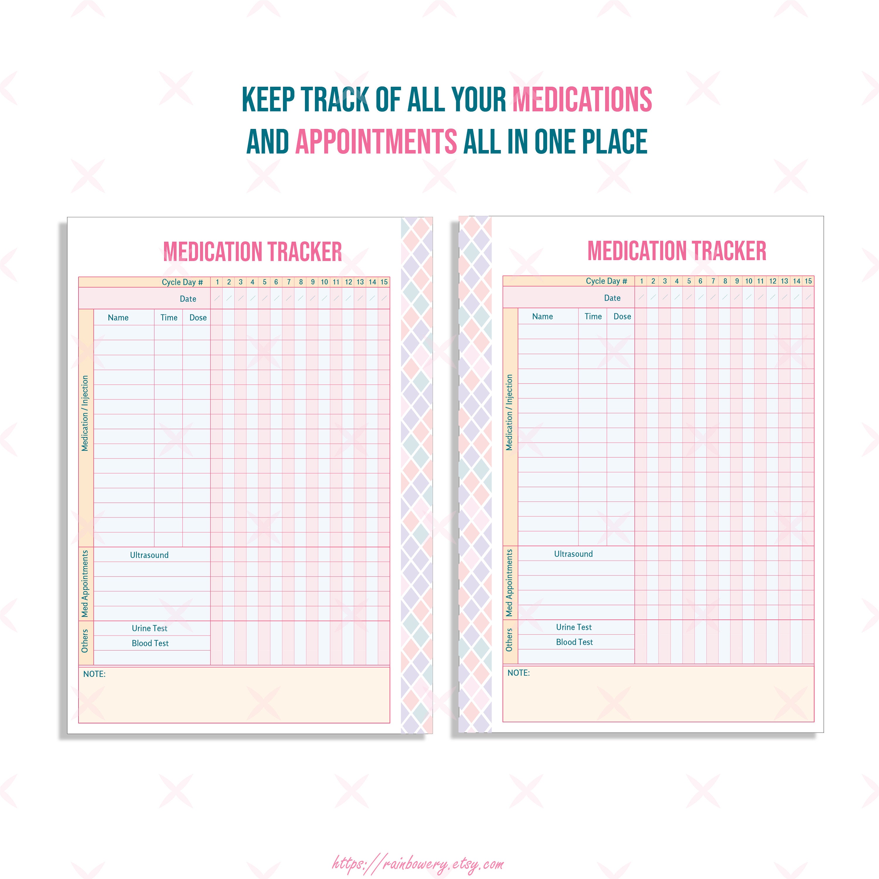 Ivf Iui Medication Tracker Printable Template IVF Iui - Etsy Canada