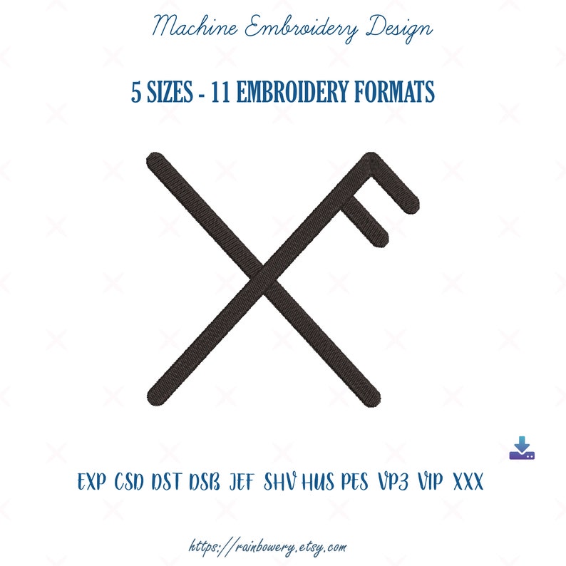 Gibu Auja Symbol Machine Embroidery Design, Give Luck Design, Real Rune ...