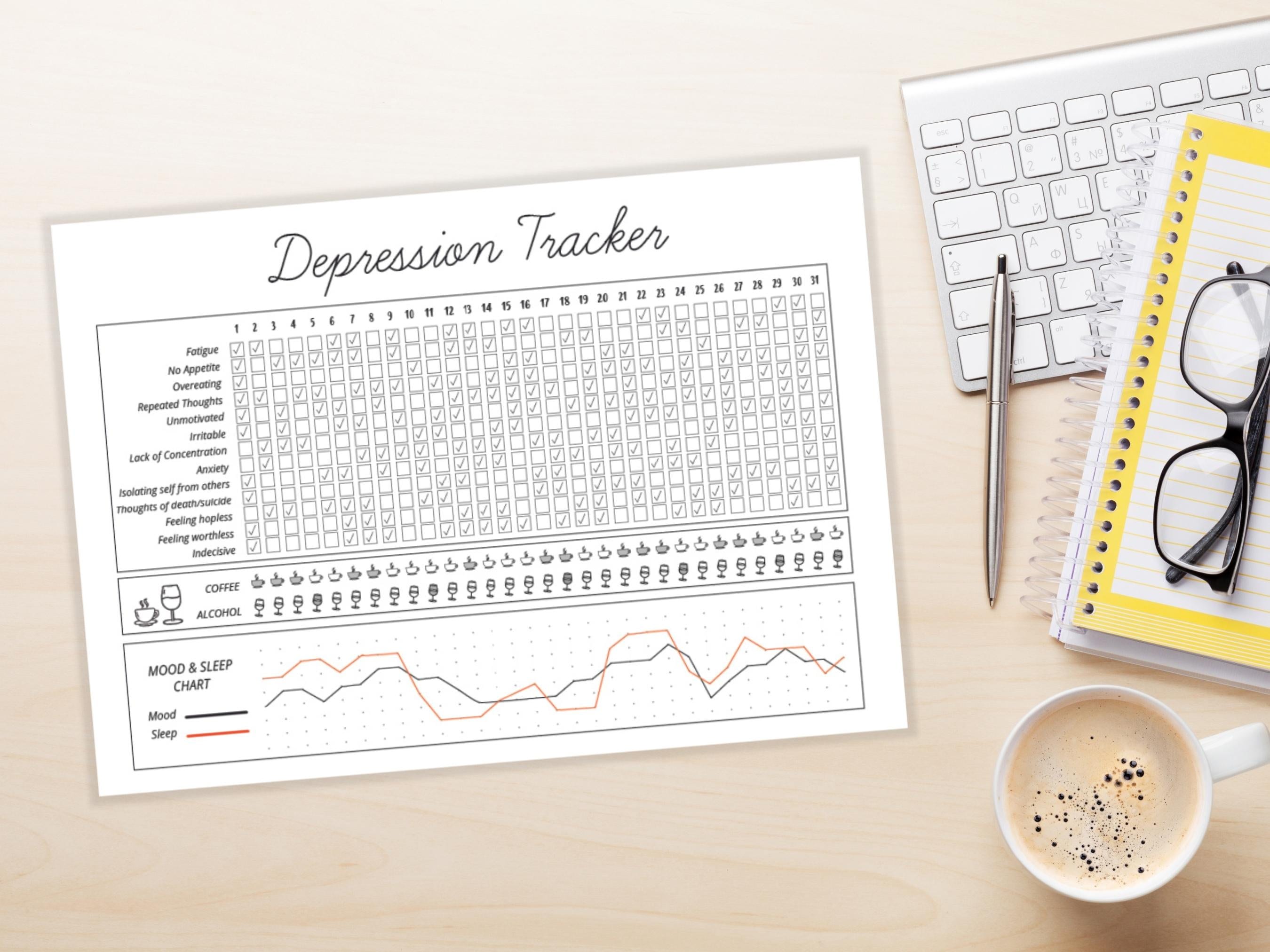 Depression Tracker Depression Journal Signs of Depression - Etsy