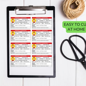 Kids Emergency Card, Child Safety Card, Medical ID Card, Customizable ...