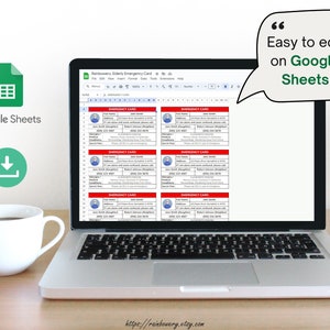 Elderly Emergency Card, Safety Card, Medical ID Card, Medical Alert ...