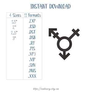 Transgender Symbol Machine Embroidery Design, Female and Male Symbol ...