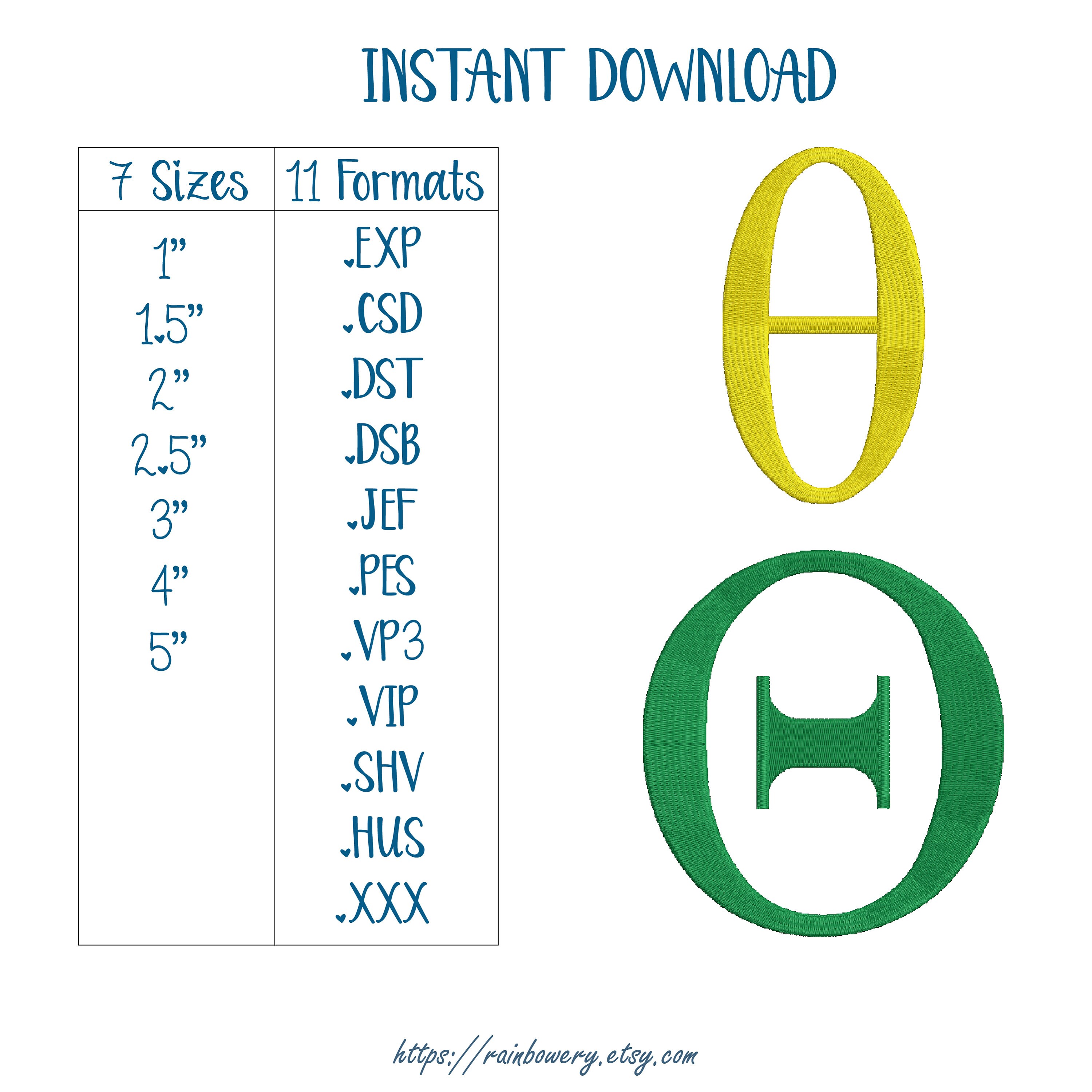 Theta Letter Embroidery Design, Theta Character Machine Embroidery ...