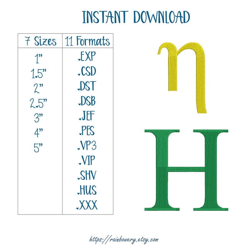 Eta Letter Embroidery Design, Eta Character Machine Embroidery Design ...