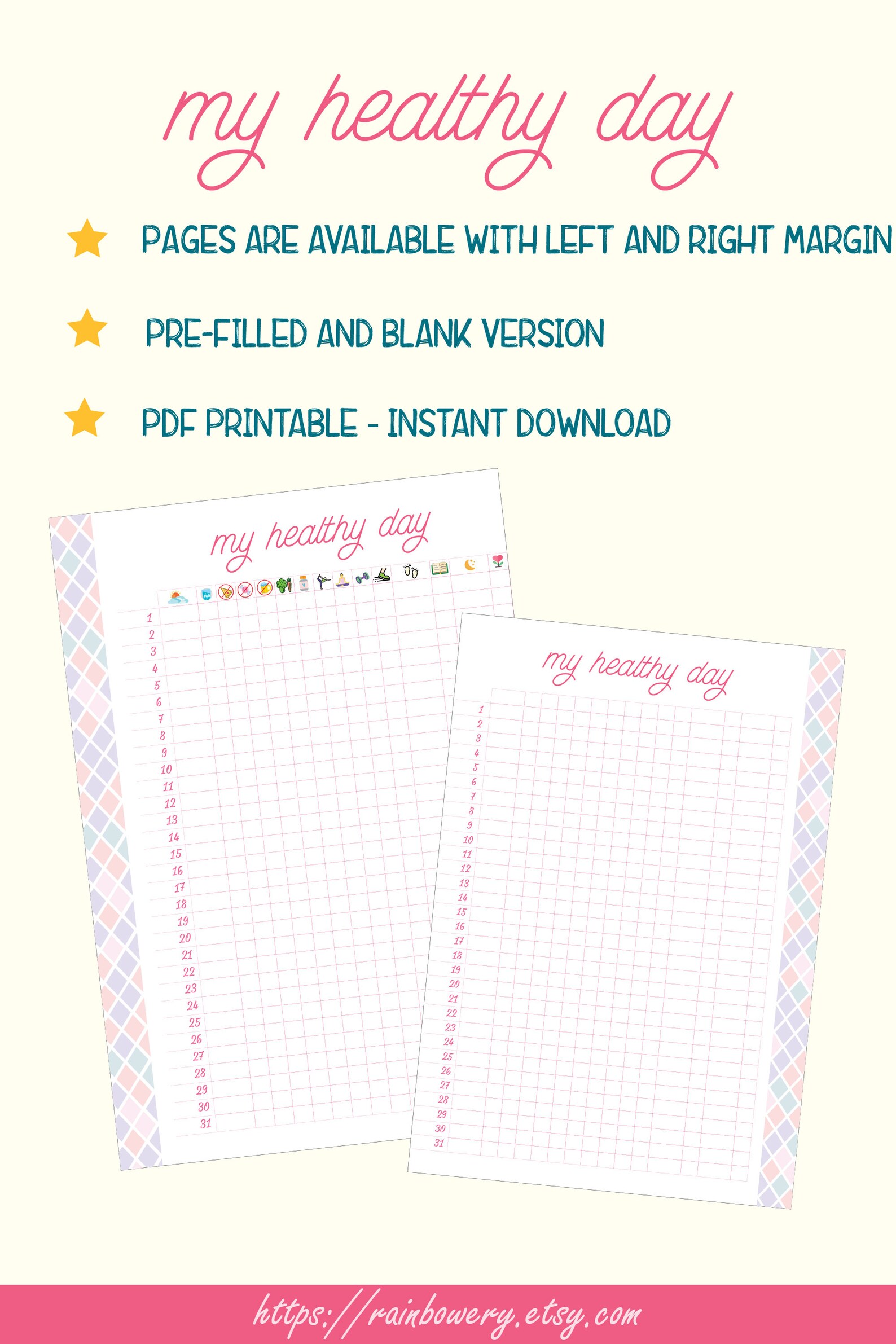 A5 Habit Tracker A5 Healthy Habit Tracker Printable Template - Etsy