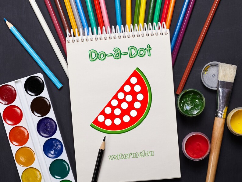Do a Dot Fruit Printable Activity, Dot to Dot Page, Toddler Coloring ...