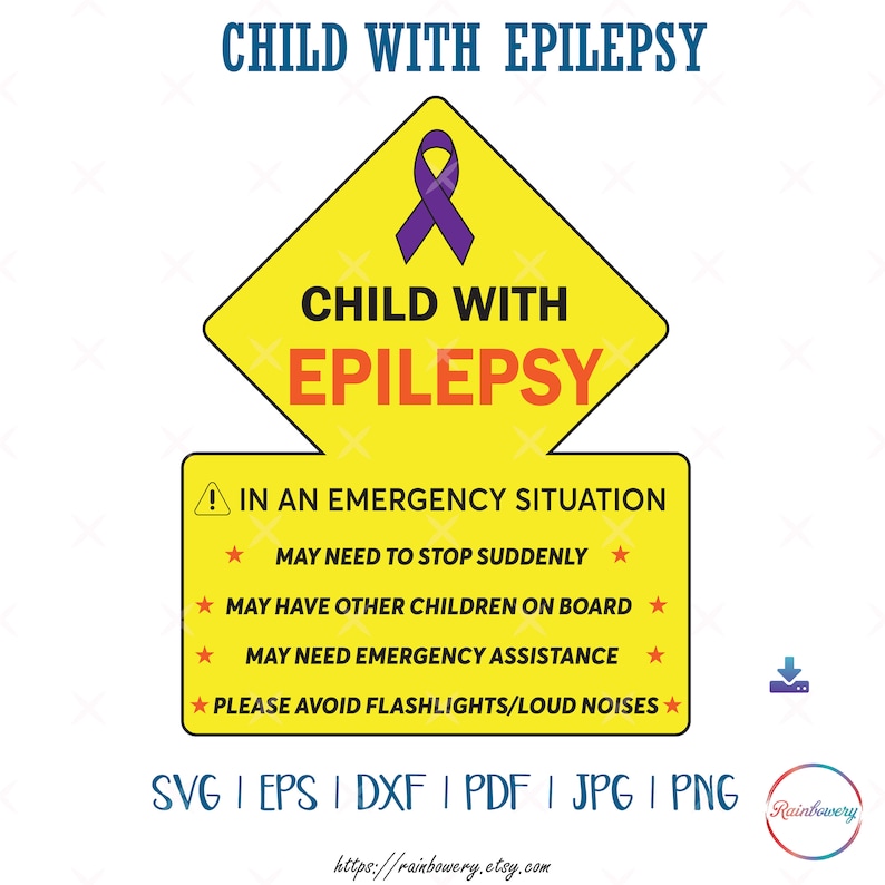 Digital Download Child With Epilepsy SVG, Epilepsy Awareness in Case of ...