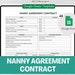 Nanny Agreement Contract, Editable Google Sheets Nanny Contract ...