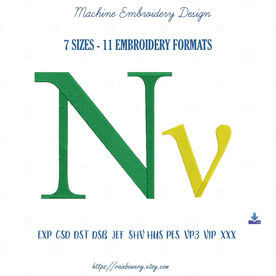 Nu Letter Embroidery Design, Nu Character Machine Embroidery Design ...