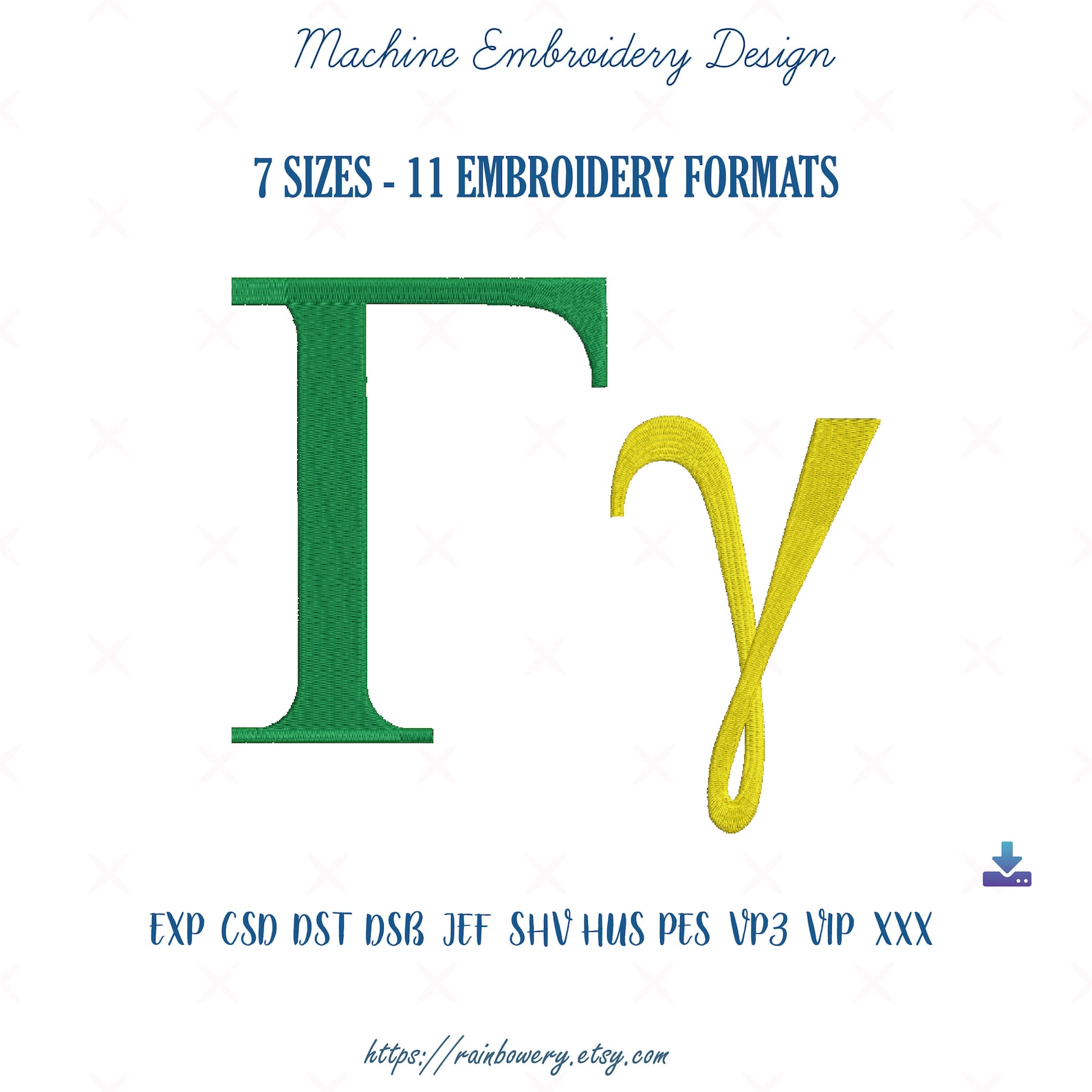 Gamma Letter Greek Embroidery Design Gamma Character Machine - Etsy