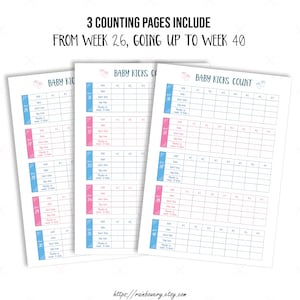 Baby Kick Count Printable, Fetal Movement Counting Template, Baby Kick ...