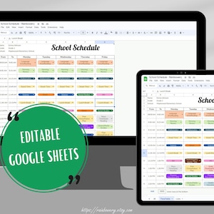 School Schedule, Printable School Timetable, Editable Class Schedule ...
