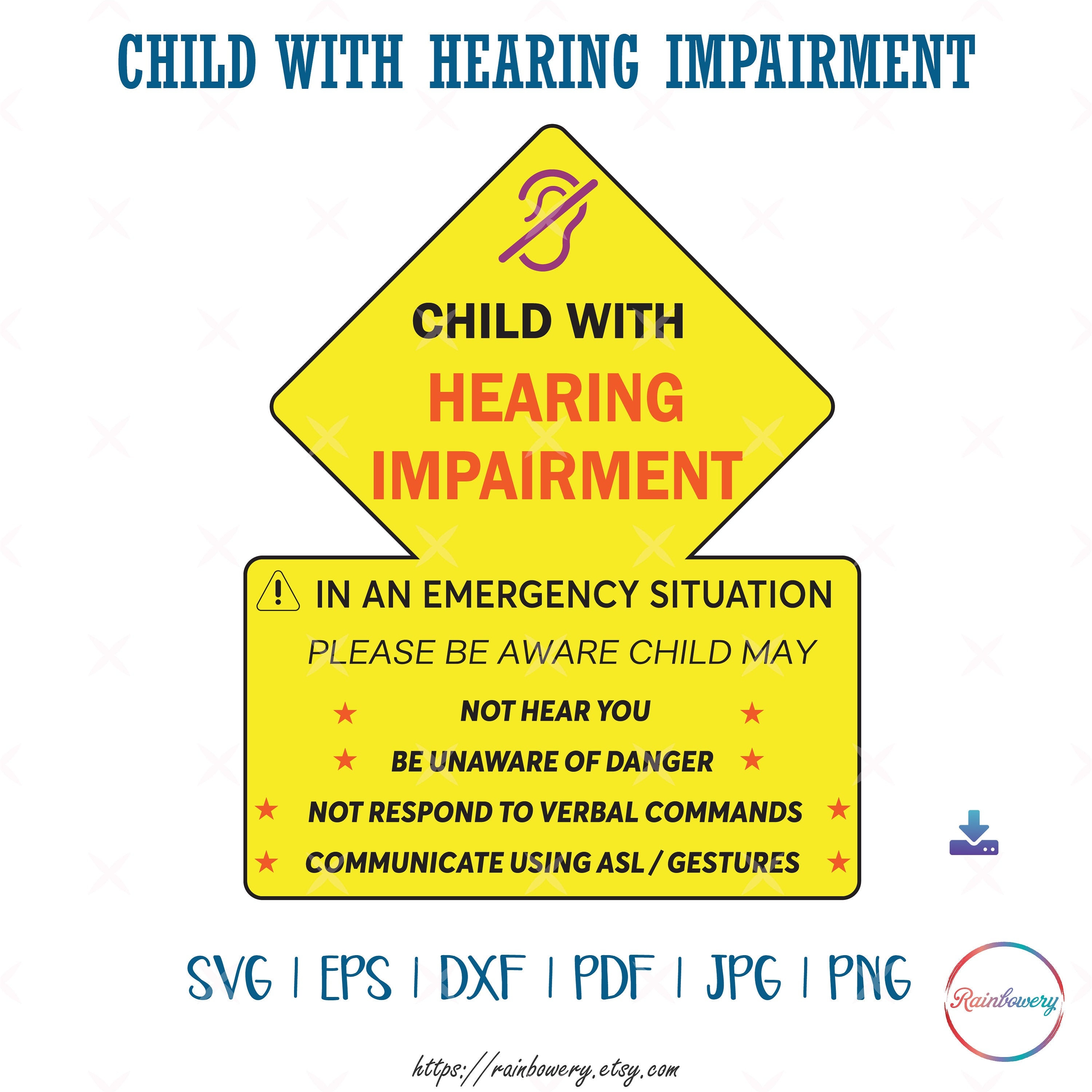 Digital Download Child With Hearing Impairment SVG, Hearing Loss ...