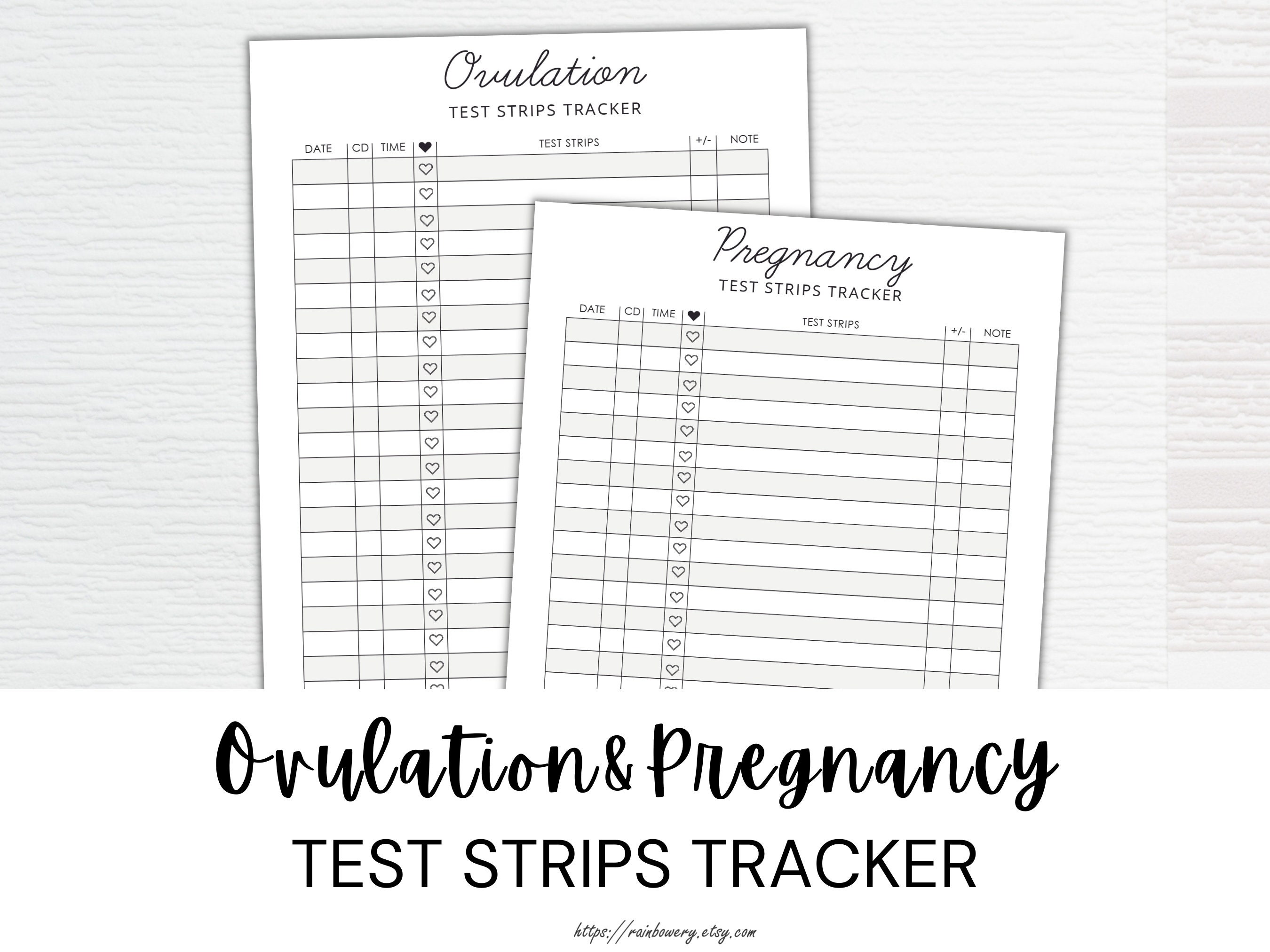 Ovulation Test Strips Tracker Pregnancy Test Strips Tracker - Etsy