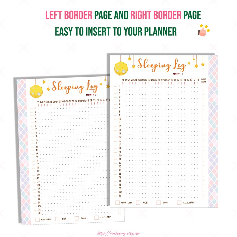 Sleep Tracker Printable Sleep Log Sleep Pattern Sleep - Etsy