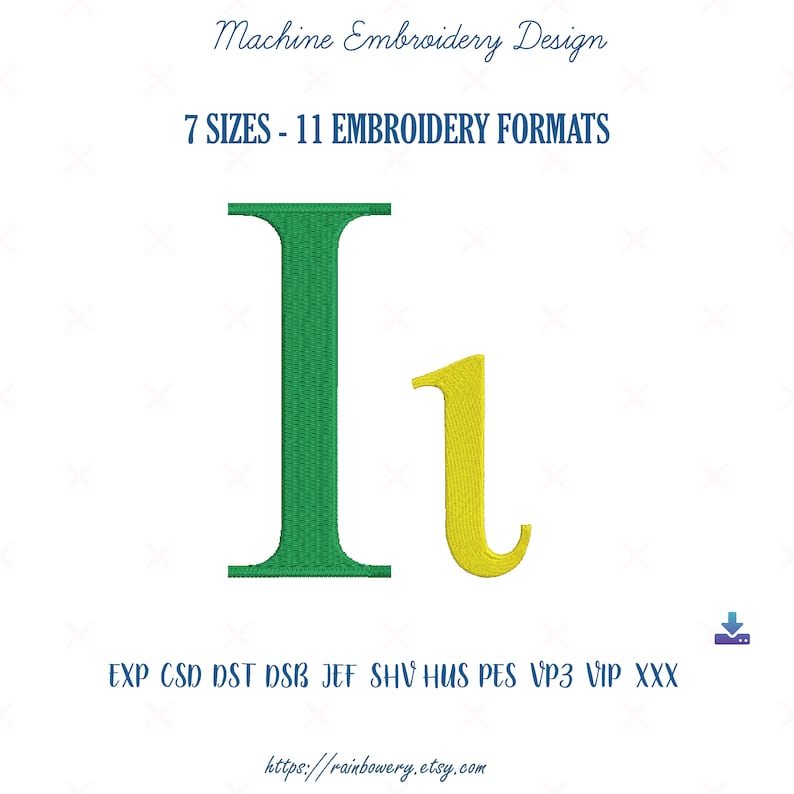 Iota Letter Embroidery Design, Iota Character Machine Embroidery Design ...