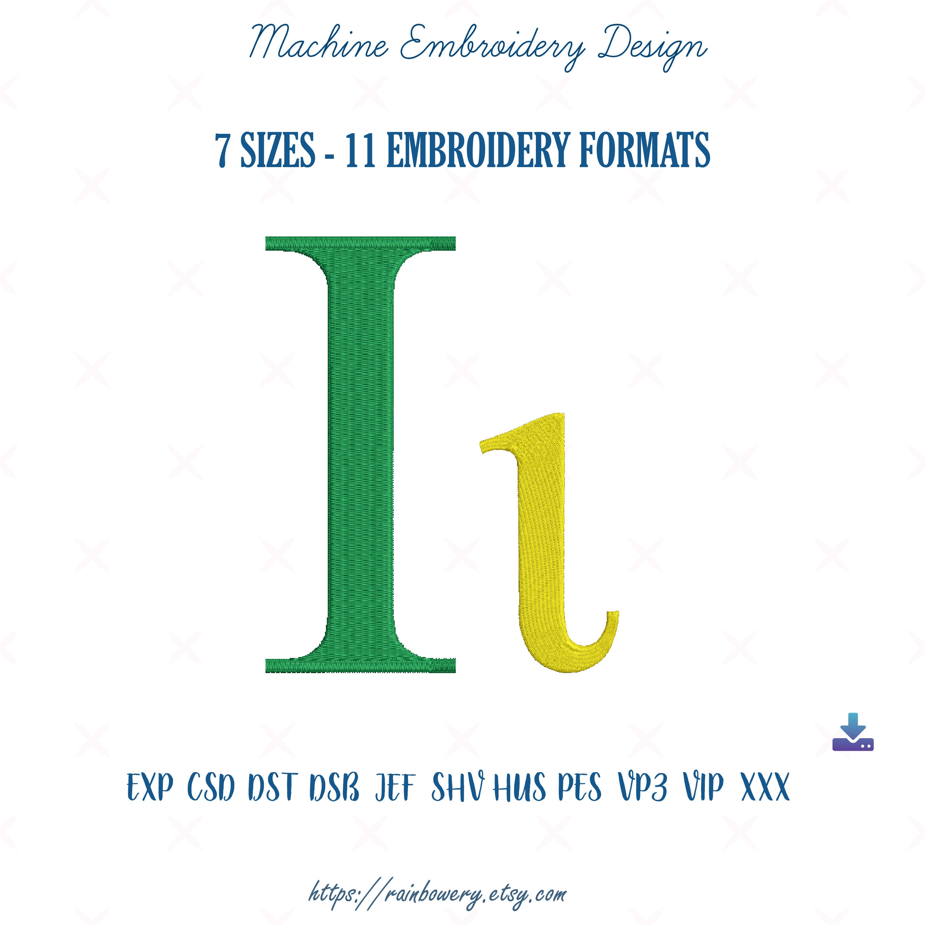 Iota Letter Embroidery Design, Iota Character Machine Embroidery Design ...