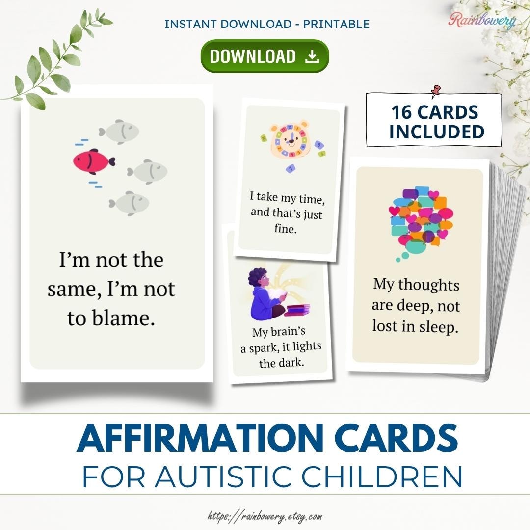 Affirmation Cards for Autistic Children - Etsy