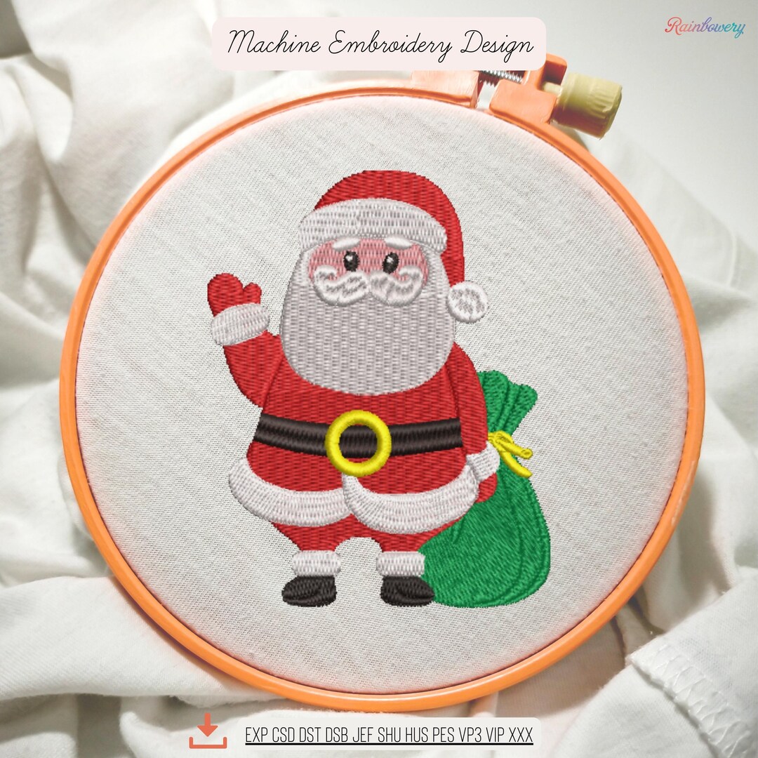 Christmas Santa Claus Machine Embroidery Design. 3 Sizes. Christmas ...