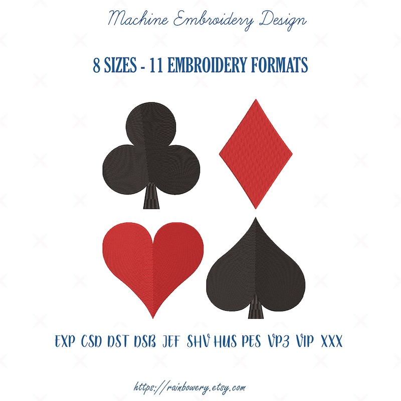 Playing Card Embroidery - Etsy