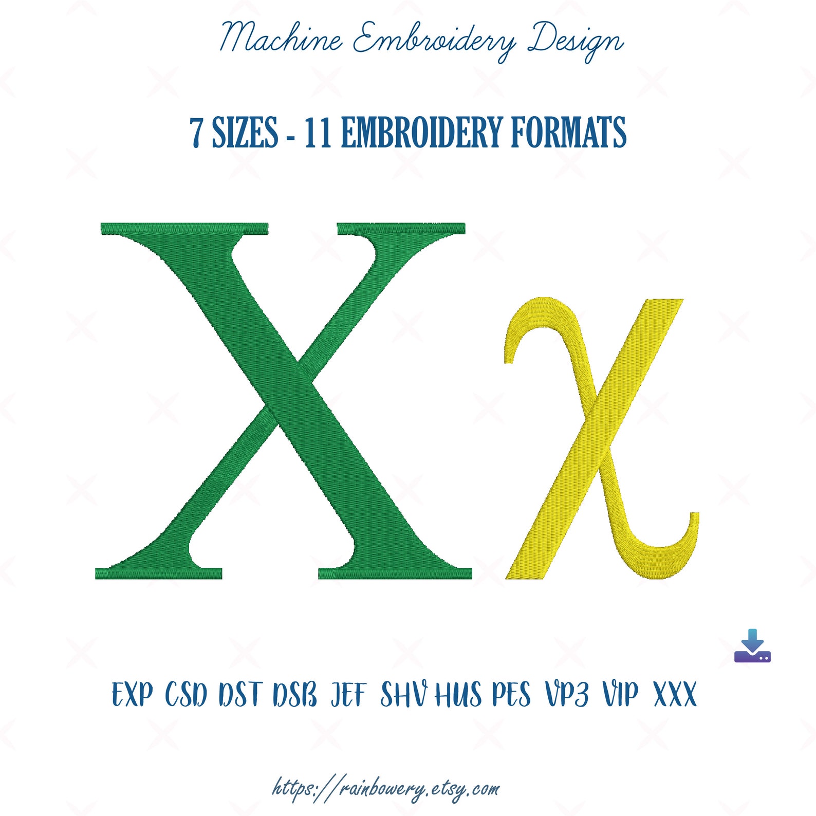 Chi Letter Greek Embroidery Design X Chi Character Machine - Etsy