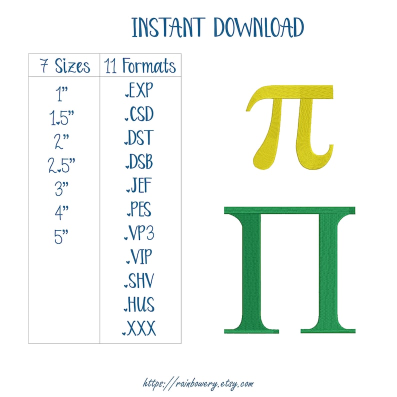 Pi Letter Embroidery Design, Pi Character Machine Embroidery Design ...