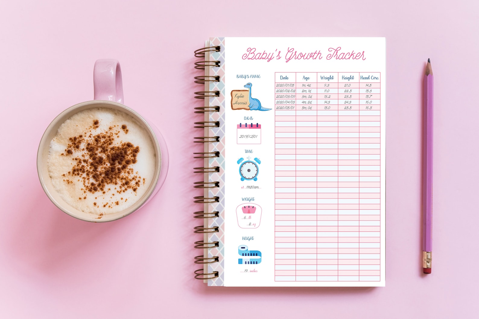 Baby Growth Tracker, Baby Growth Chart, Baby Height and Weight Tracker ...