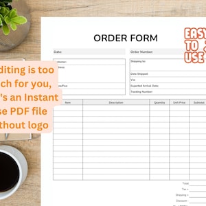 Order Form Editable Template Google Sheets, Small Business Order Form ...