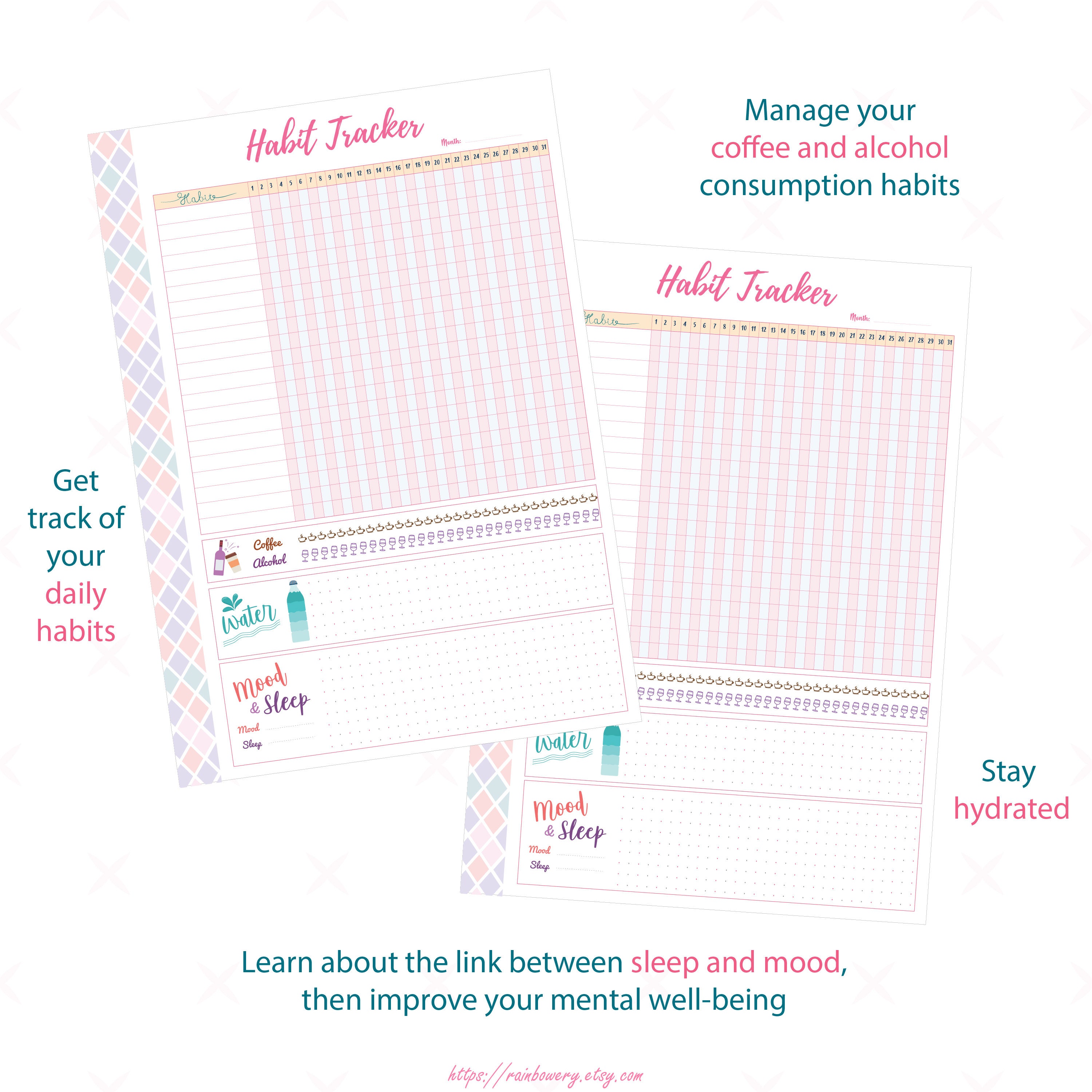 Daily Routine Planner Daily Journal Habit Tracker Healthy - Etsy