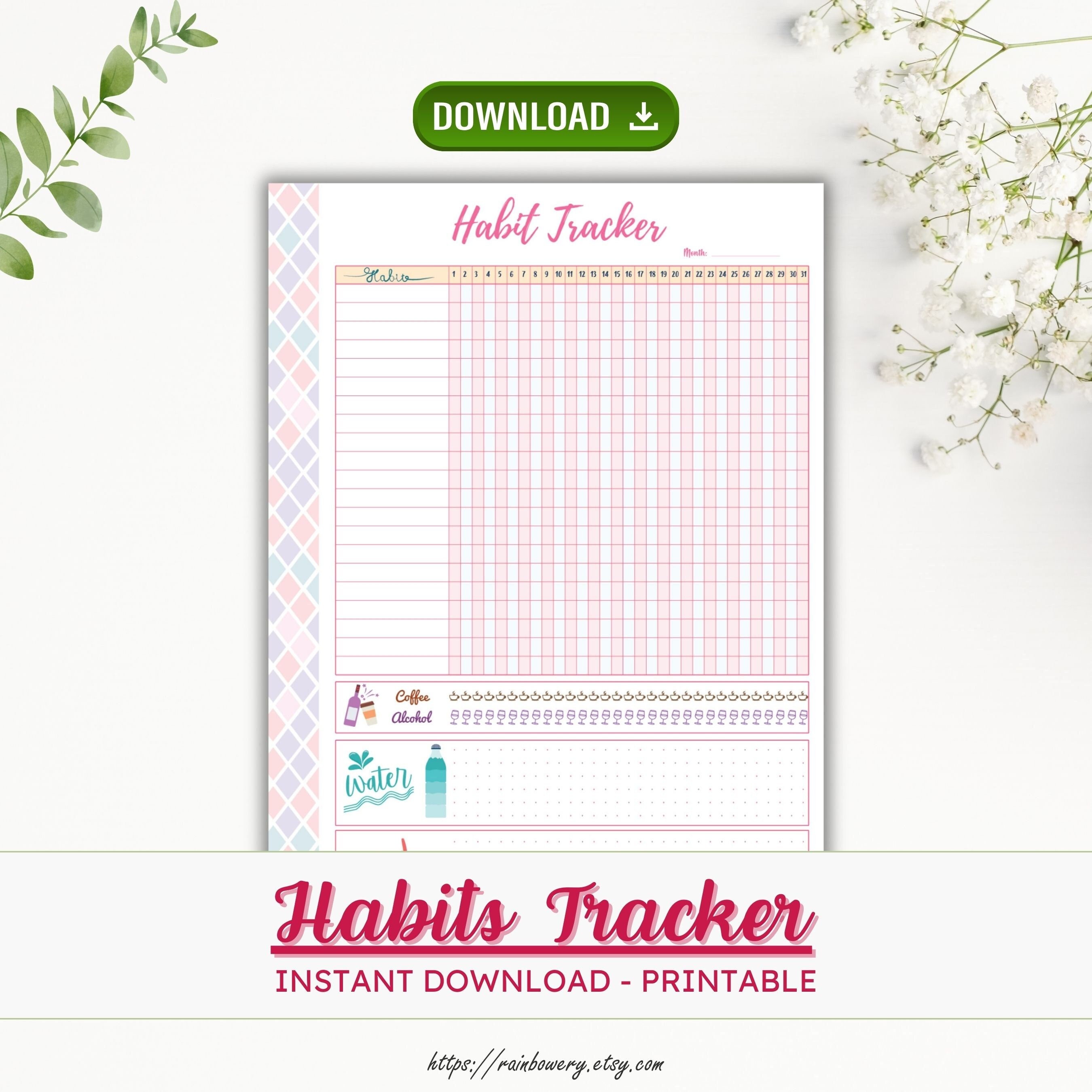 Daily Routine Planner Daily Journal Habit Tracker Healthy - Etsy