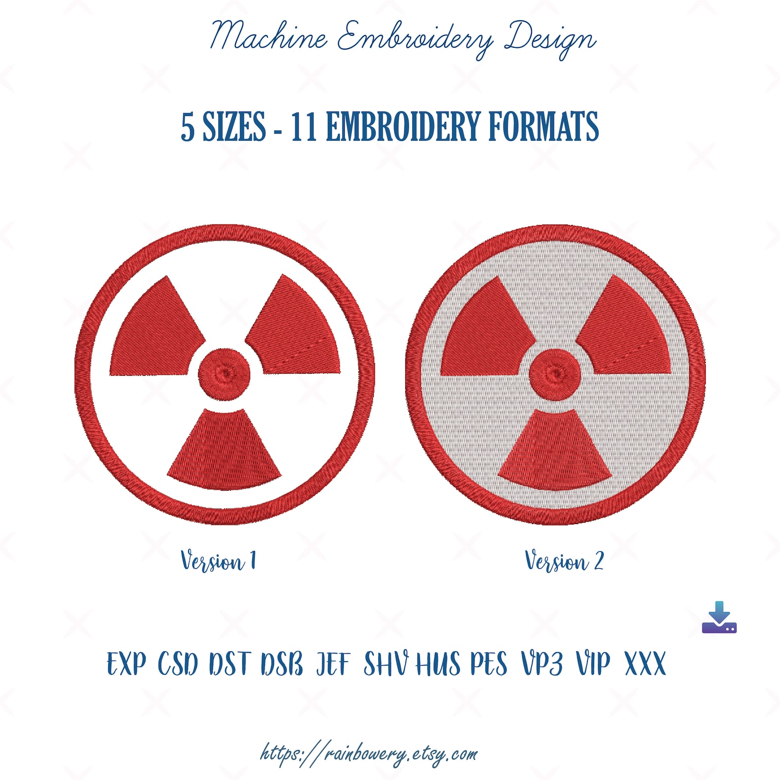 Radiation Symbol Machine Embroidery Design, Radioative Material Sign ...