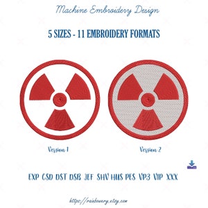 Radiation Symbol Machine Embroidery Design, Radioative Material Sign ...
