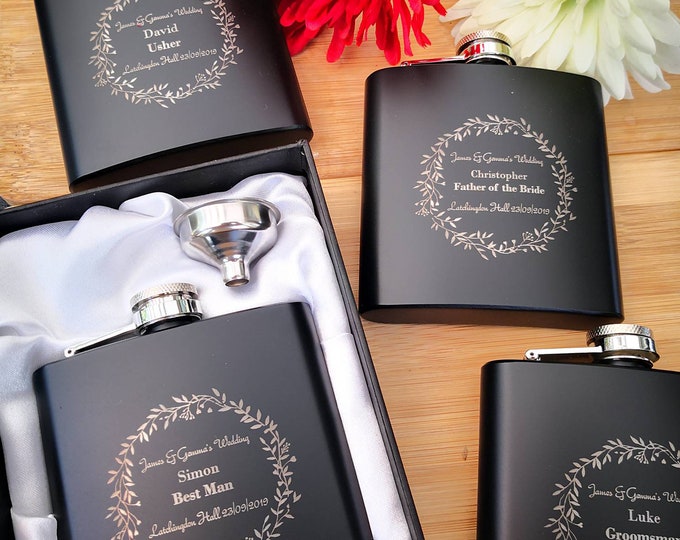 Personalised Engraved Hip Flask. Best Man Wedding Usher Gift - Etsy