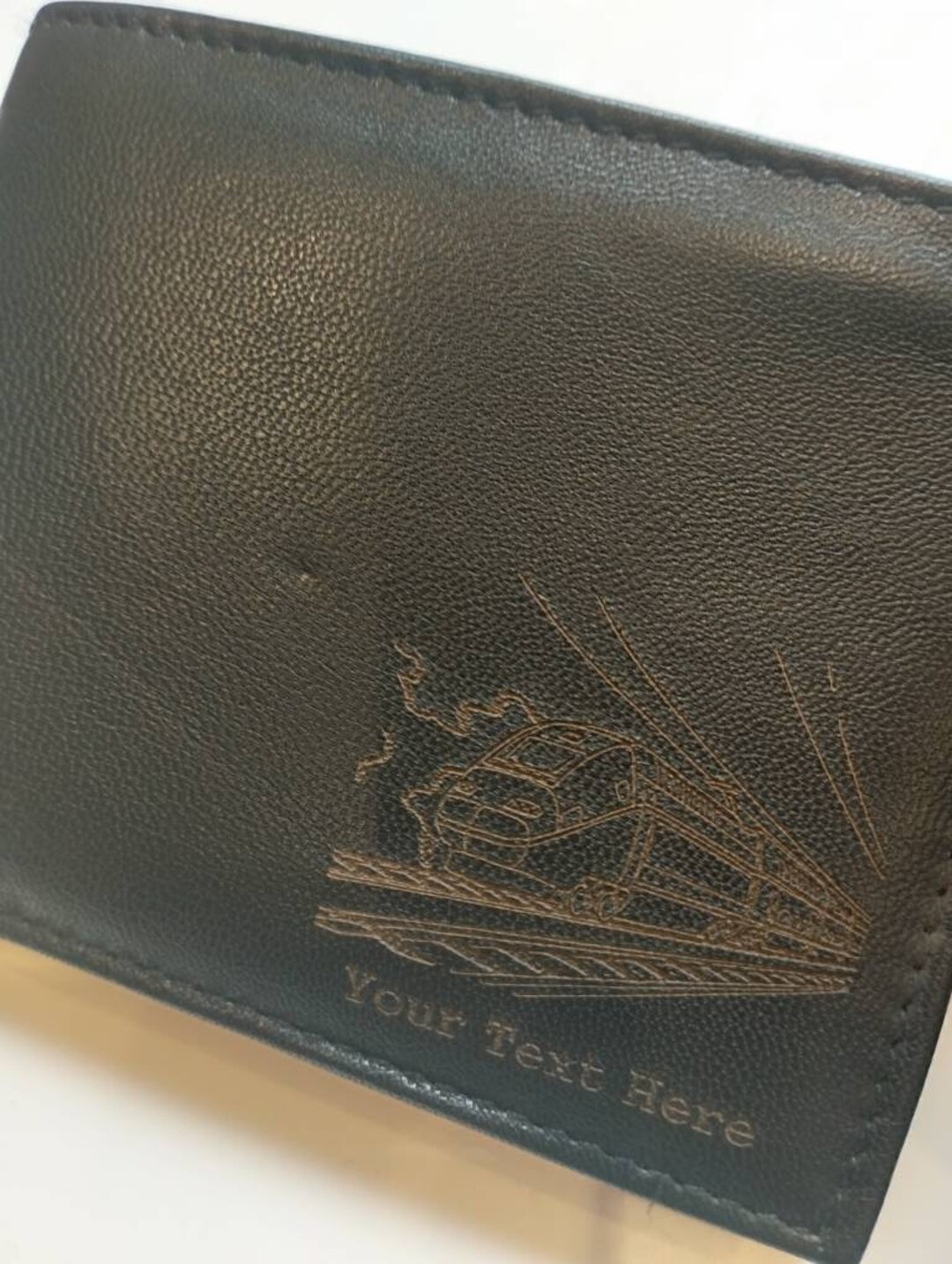 Personalised Train / Railway Wallet. Engraved With Your Own Text. Gift ...