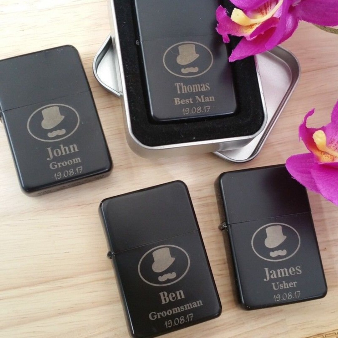 Personalised Lighter Wedding Day Favour Gift Engraved Usher Groomsman ...