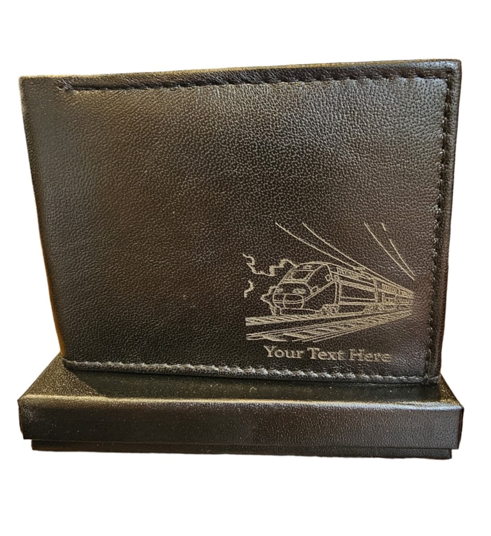 Personalised Train / Railway Wallet. Engraved With Your Own Text. Gift ...
