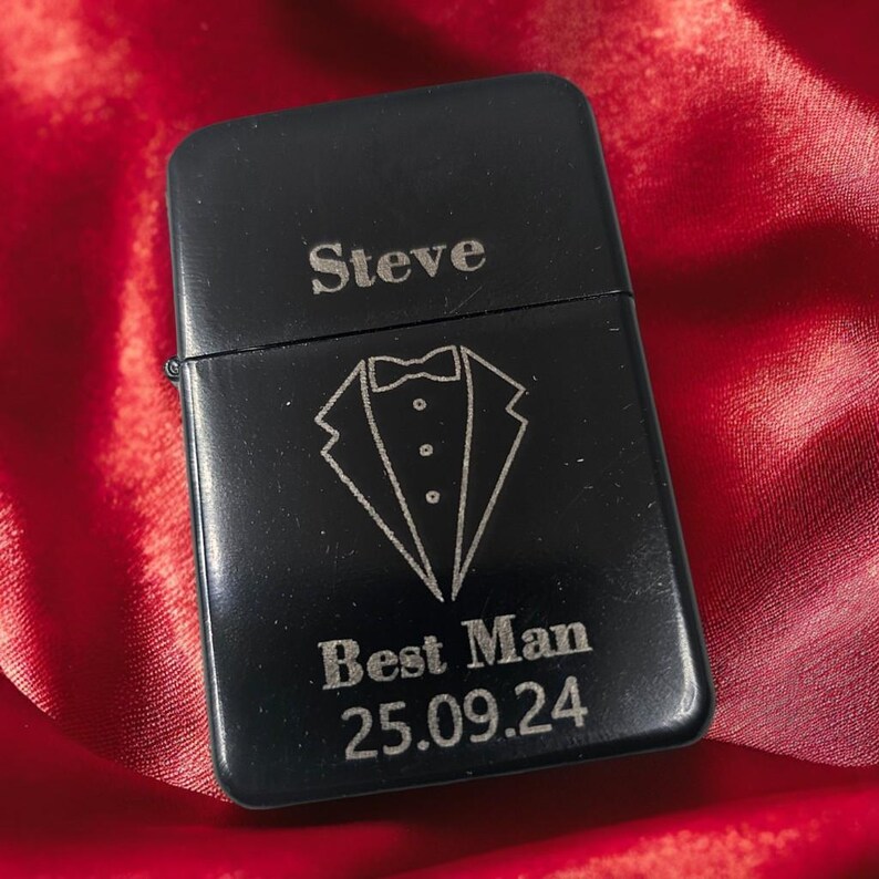 Best Man Personalised Lighter Wedding Day Gift Engraved Usher Groomsmen ...