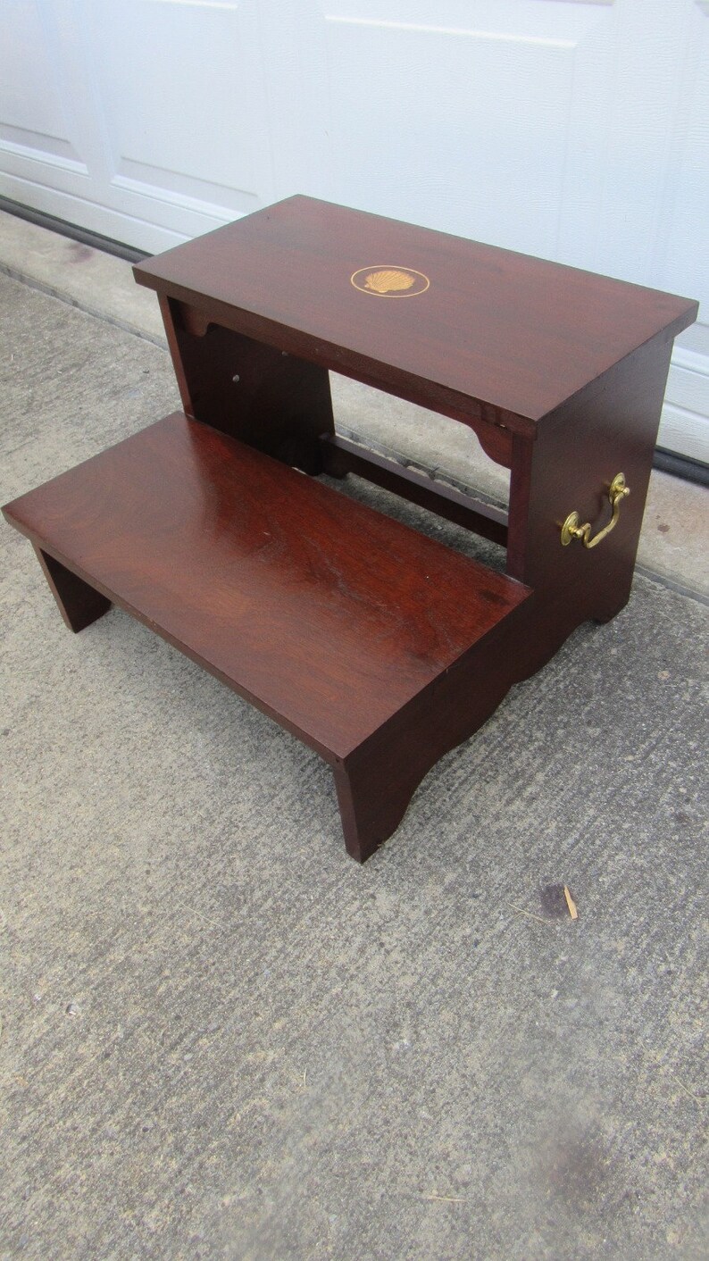 Mahogany Bed Steps Stool Mahogany Shell Design Nice - Etsy