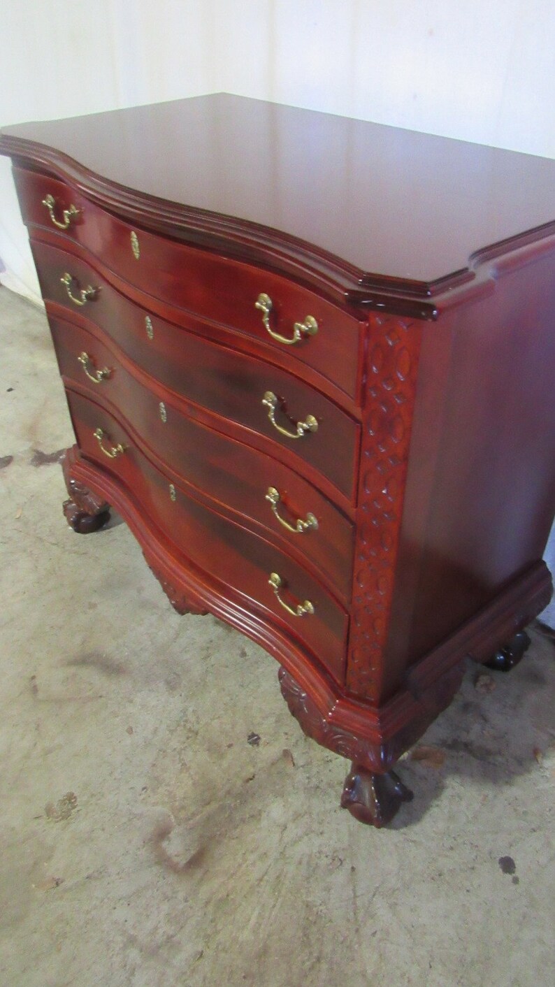 Solid Mahogany Bachelors Chest Claw Foot Chippendale Serpentine - Etsy