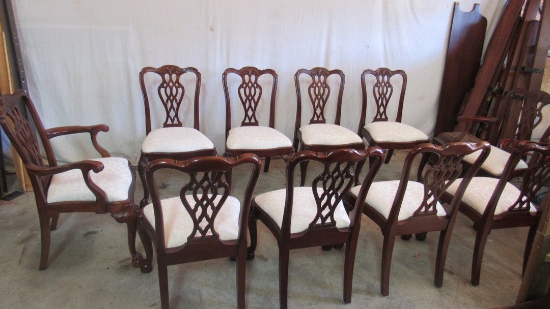 Set Ten Lexington Mahogany Ding Room Chairs Ball and Claw - Etsy