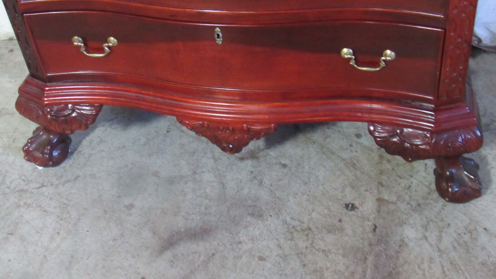 Solid Mahogany Bachelors Chest Claw Foot Chippendale Serpentine - Etsy