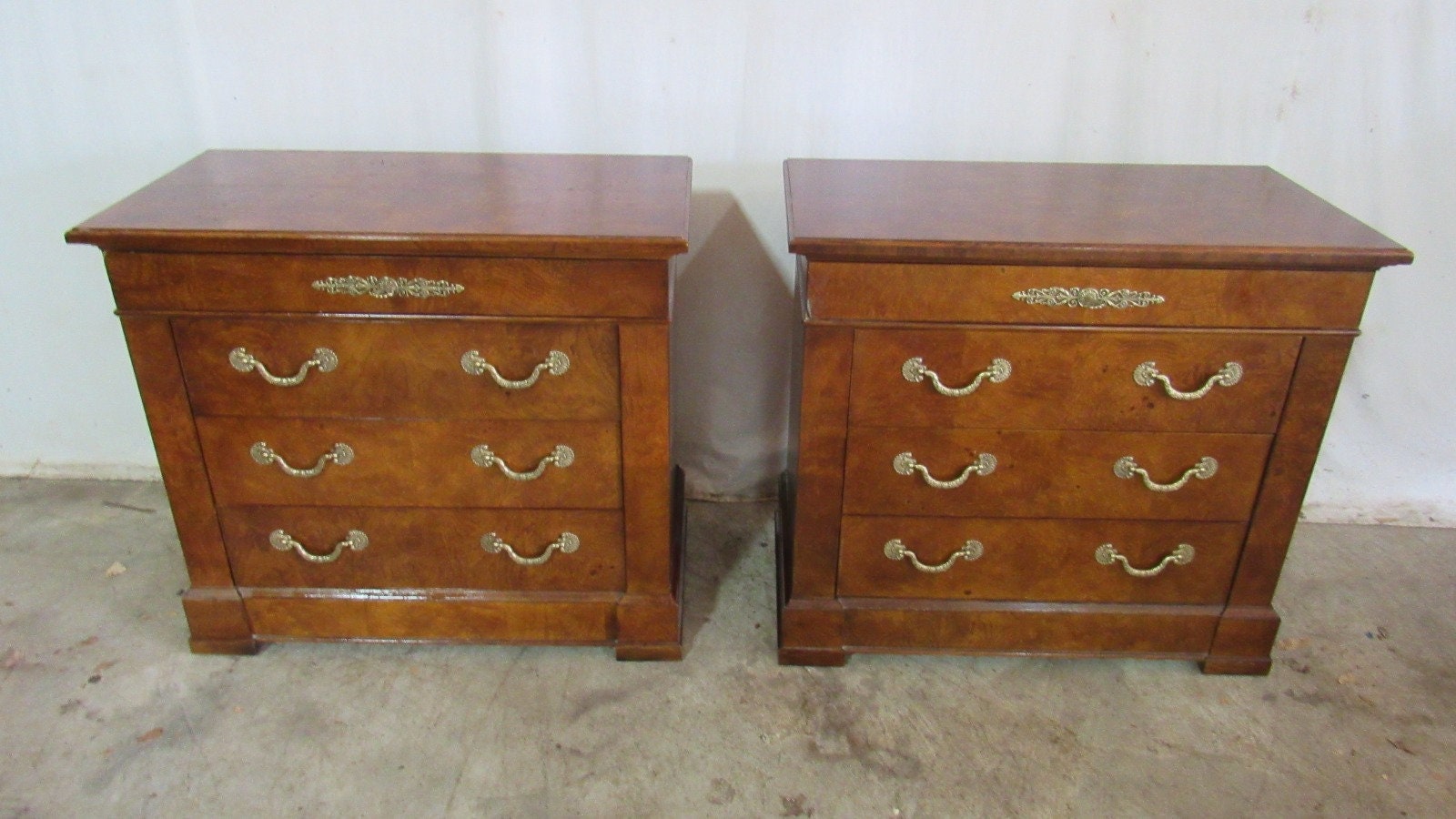 Henredon Pair Nightstands Bachelors Chests Charles X - Etsy