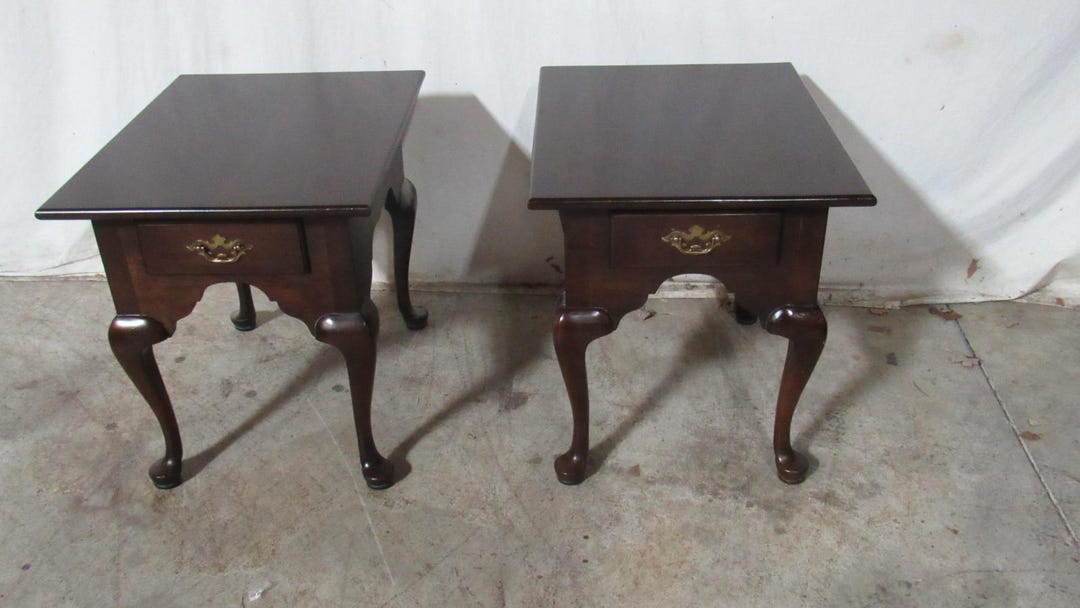 Pair Statton End Side Tables Cherry Designer - Etsy