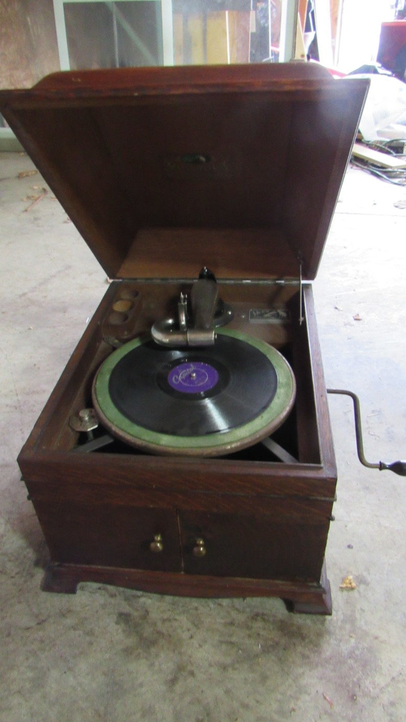 Victor Oak Victrola Music Box Antique Collectible Vintage - Etsy