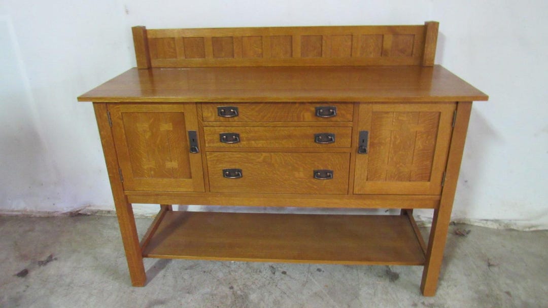 Stickley Sideboard Buffet Oak Mission Rare Signed - Etsy