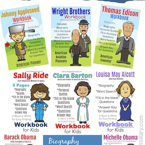 Printable Famous People in History Workbook - Presidents, Inventors ...