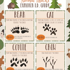 Science Animal Tracks ID Printable - Flash Cards for Learning ...