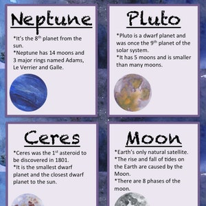 Printable Solar System ID Flash Cards Instant Download - Educational ...