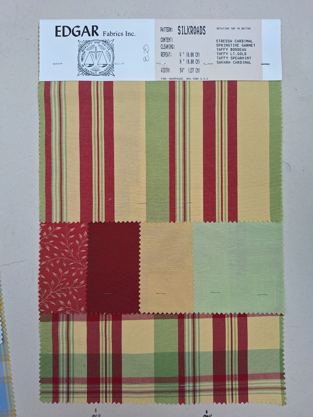 Edgar Fabric 5pc Silkroads Pattern Cotton/fabric Sample in Coordinating ...