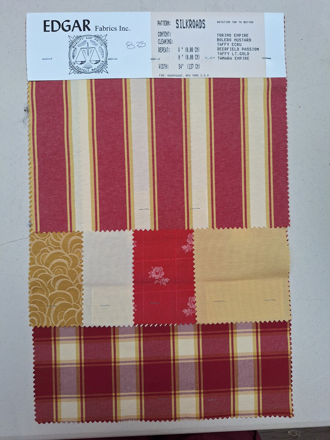 Edgar Fabric 5pc Silkroads Pattern Cotton/fabric Sample in Coordinating ...